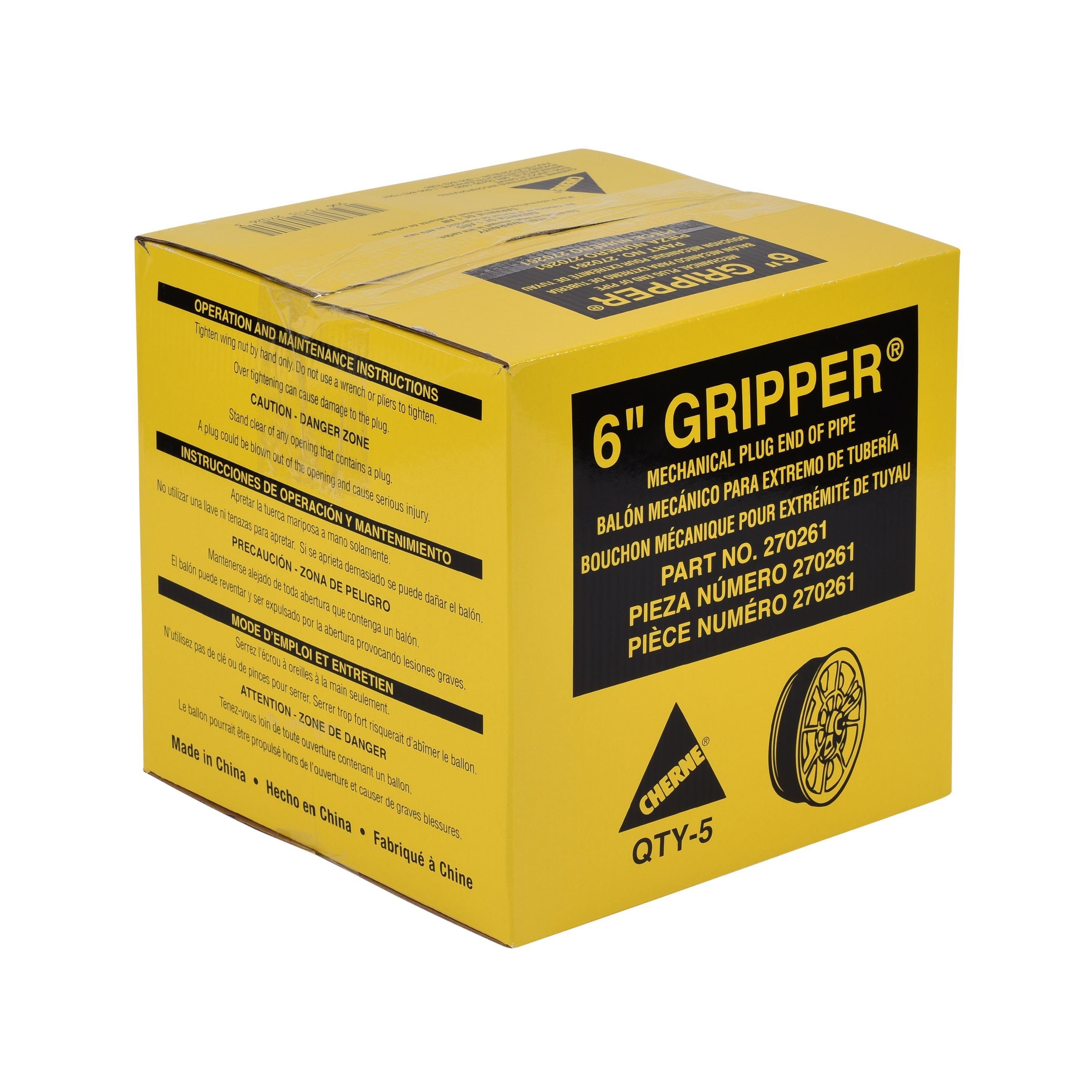 Cherne ® 6" End-of-Pipe Gripper ® Plug, 17 PSI - 40 ft. - Enviro Design ...